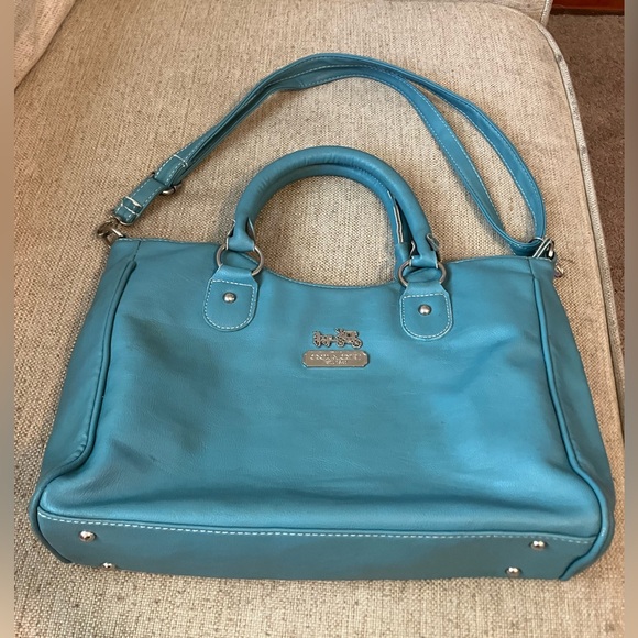 Coach | Bags | Blue Leather Coach Purse | Poshmark